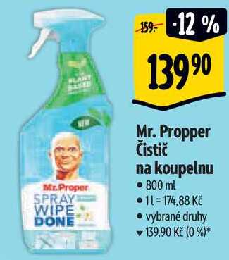 Sleva - Mr. Propper Čistič na Mr. Propper Čistič na koupelnu, 800 ml ...