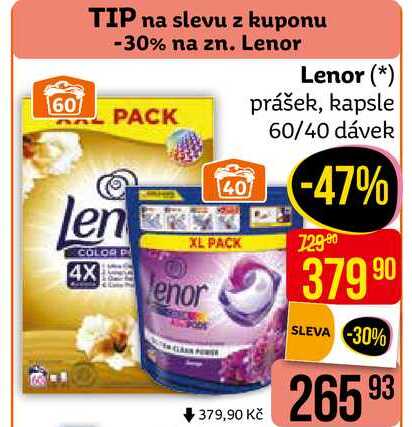 Sleva - Lenor prací kapsle 40 Lenor prací kapsle 40 dávek, vybrané ...