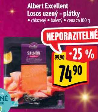 Albert Excellent Uzená vepřová panenka, cena za 100 g v akci | AkcniCeny.cz