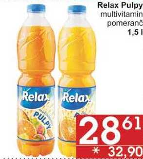 Relax Pulpy multivitamin, 1,5 l v akci JIP za 32,90 Kč | AkcniCeny.cz