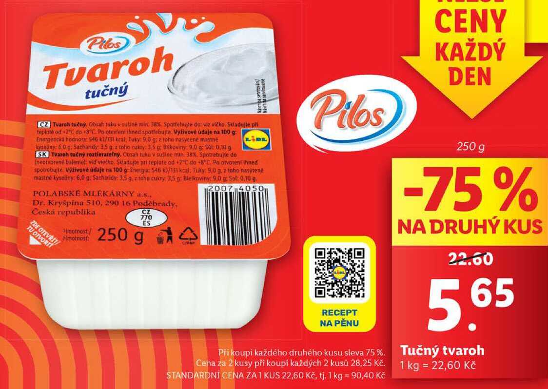 TUČNÝ TVAROH, 250 g v akci | AkcniCeny.cz