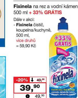 Sleva - Fixinela na rez a vodn Fixinela na rez a vodní kámen 500 ml +33 ...