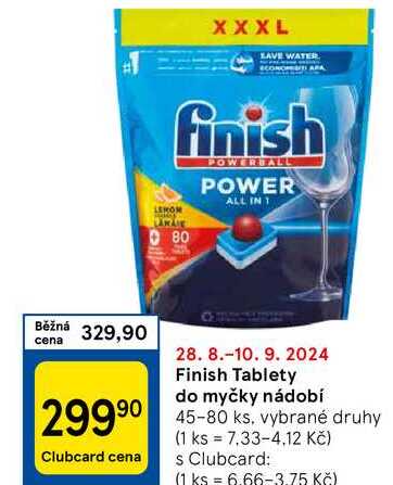 Sleva - Finish Tablety do myčk Finish Tablety do myčky nádobí, 45-80 ks ...