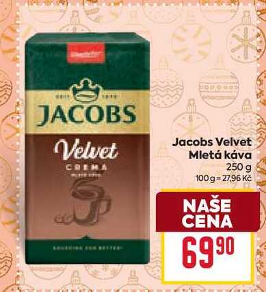 Jacobs Velvet Mletá káva 250 g v akci | AkcniCeny.cz