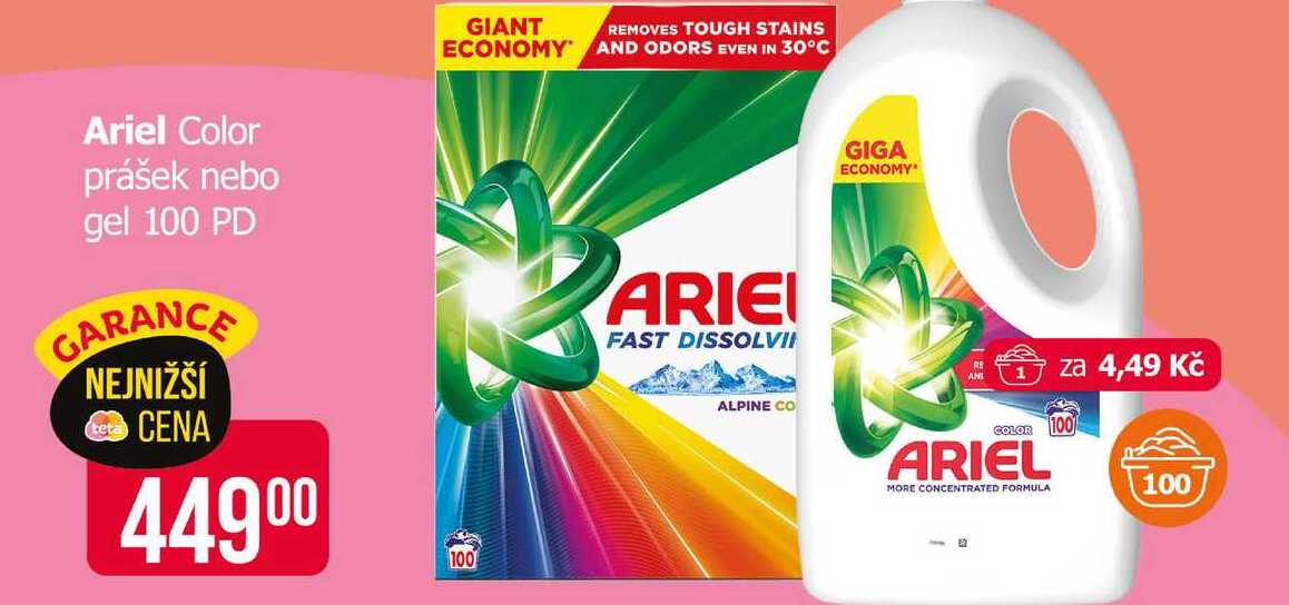 Sleva - Ariel Color prášek neb Ariel Color prášek nebo gel 100 PD ...