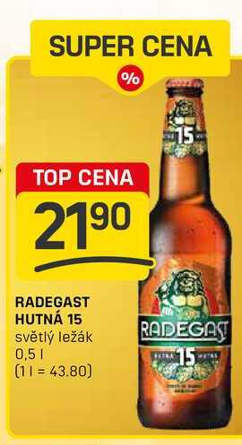 Radegast Ryze Hořká 12, světlý ležák (plechovka) v akci | AkcniCeny.cz
