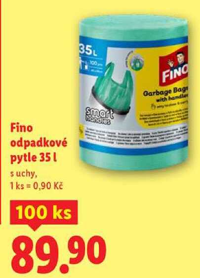 Sleva - Fino odpadkové pytle 3 Fino odpadkové pytle 35 l, 100 ks - Lidl - eMimino.cz