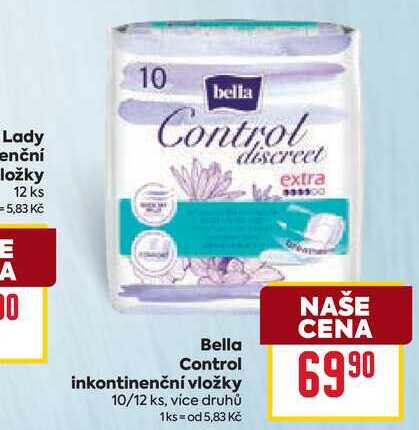 Sleva - Bella Control inkontin Bella Control inkontinenční vložky 10/12 ...