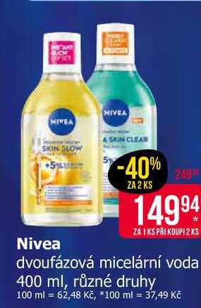 Sleva - Nivea dvoufázová micel Nivea dvoufázová micelární voda 400 ml ...
