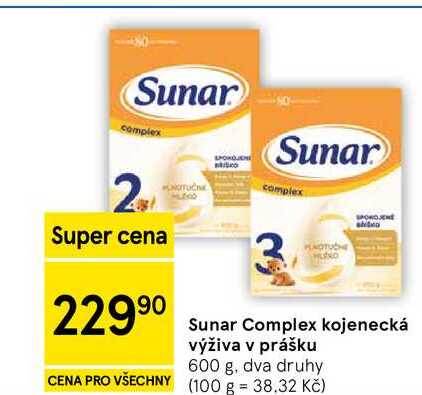 Sleva - Sunar Complex kojeneck Sunar Complex kojenecká výživa v prášku ...