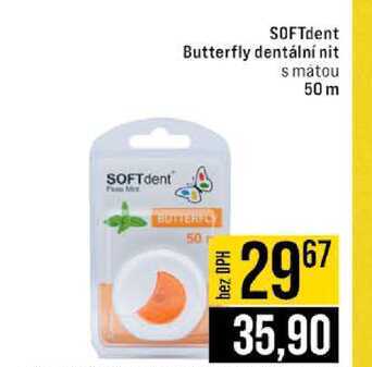 Sleva - SOFTdent Butterfly den SOFTdent Butterfly dentální nit s matou ...