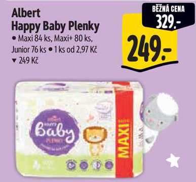 Sleva - Albert Happy Baby Plen Albert Happy Baby Plenky, Maxi 84 ks ...